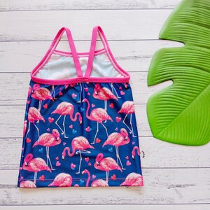 Girls' Two Piece Tankini Swim Set - Pink Flamingos - Size 4 - Etsy