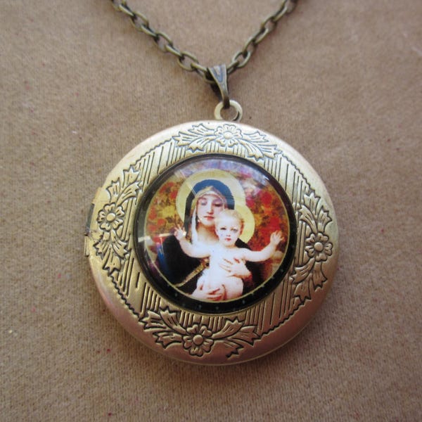 Virgin Mary Locket - Etsy