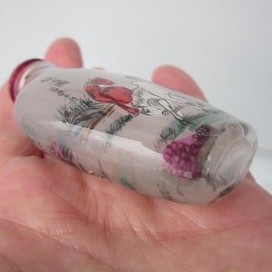 Asian Hand Painted Frosted Glass PERFUME / SNUFF Bottle, Figuring 2 ...