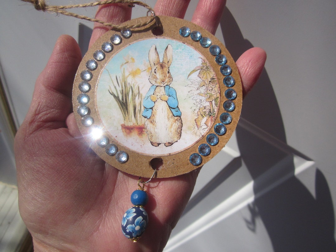EASTER Beatrix Potter Peter Rabbit ORNAMENTS W. Fimo Egg, Round ...