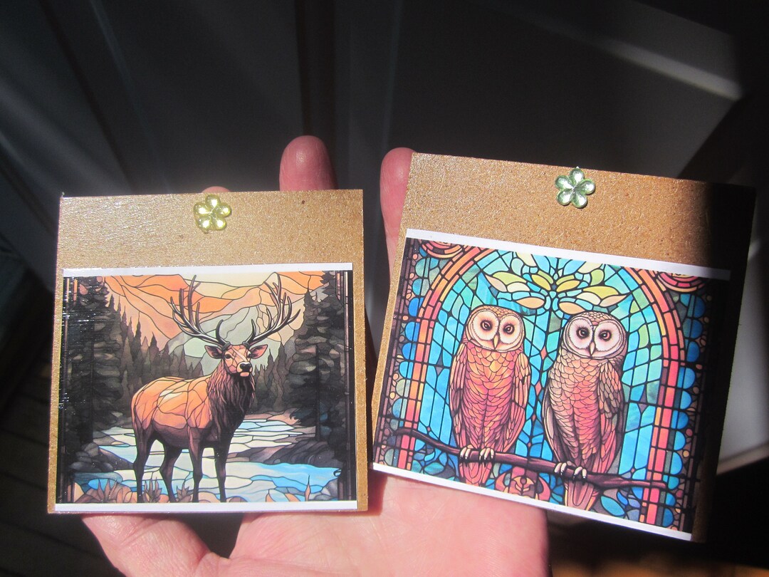 My New Collection Handmade COASTERS, Set of 2 Free Bookmark: Deer/elk ...