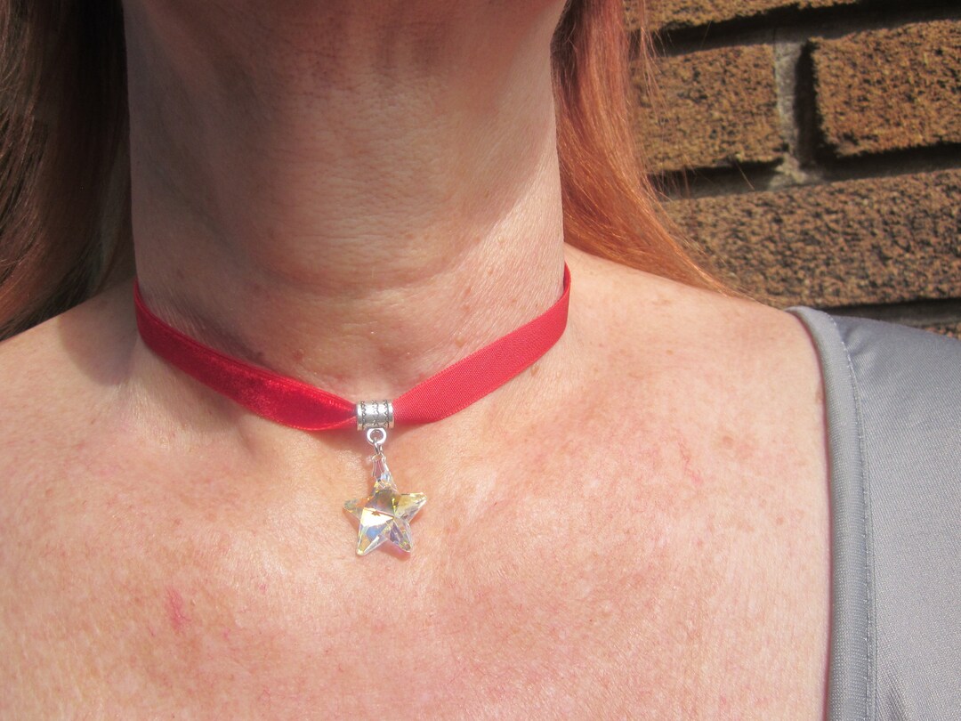 My Christmas Star Velvet Ribbon CHOKER New Collection Swarovski Aurora ...
