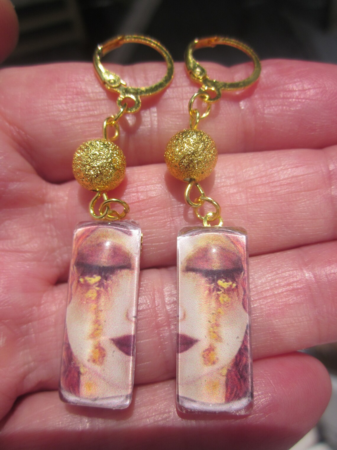 Norse GODDESS Freyja the Golden Tear Inspired of Klimt Glass - Etsy