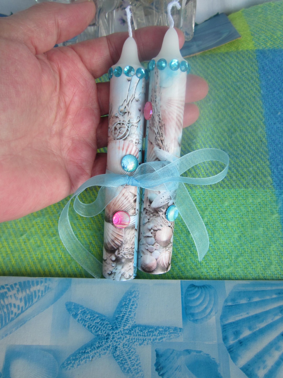 SUMMER BEACH Shell, Starfish, Sea Stones Unique Handmade Small & Long ...