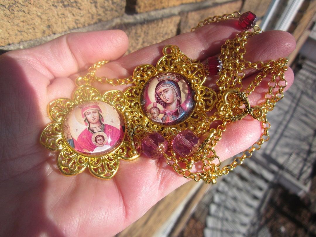 Religious Christian Orthodox EASTER JESUS CHRIST & Virgin Mary Icon ...
