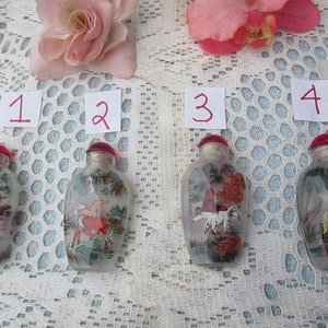 Asian Hand Painted Frosted Glass PERFUME / SNUFF Bottle, Figuring 2 ...