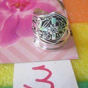 Gift for Her Cocktail & Large Silver P. Adjustable Spoon Rings Style ...