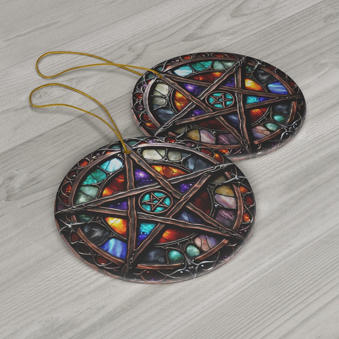 Stained Pentacle Rainbow Ceramic Ornament, 1-pack - Etsy
