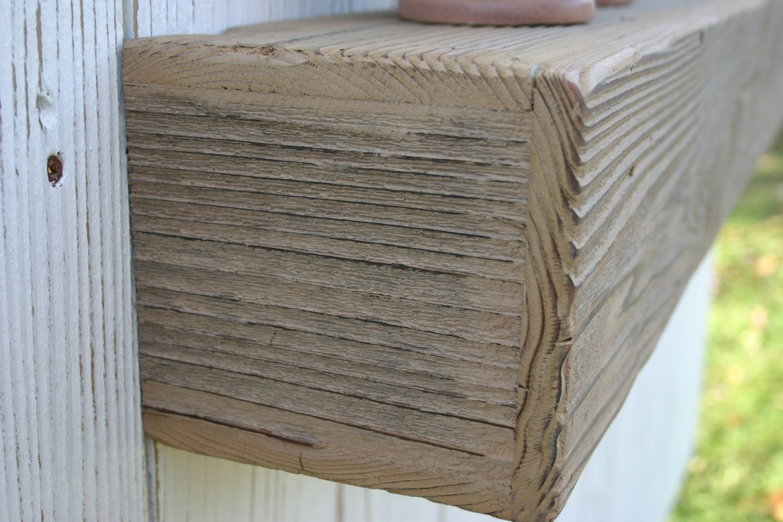 READY TO SHIP! 43" Distressed Reclaimed Cedar Wood Fireplace Mantel ...