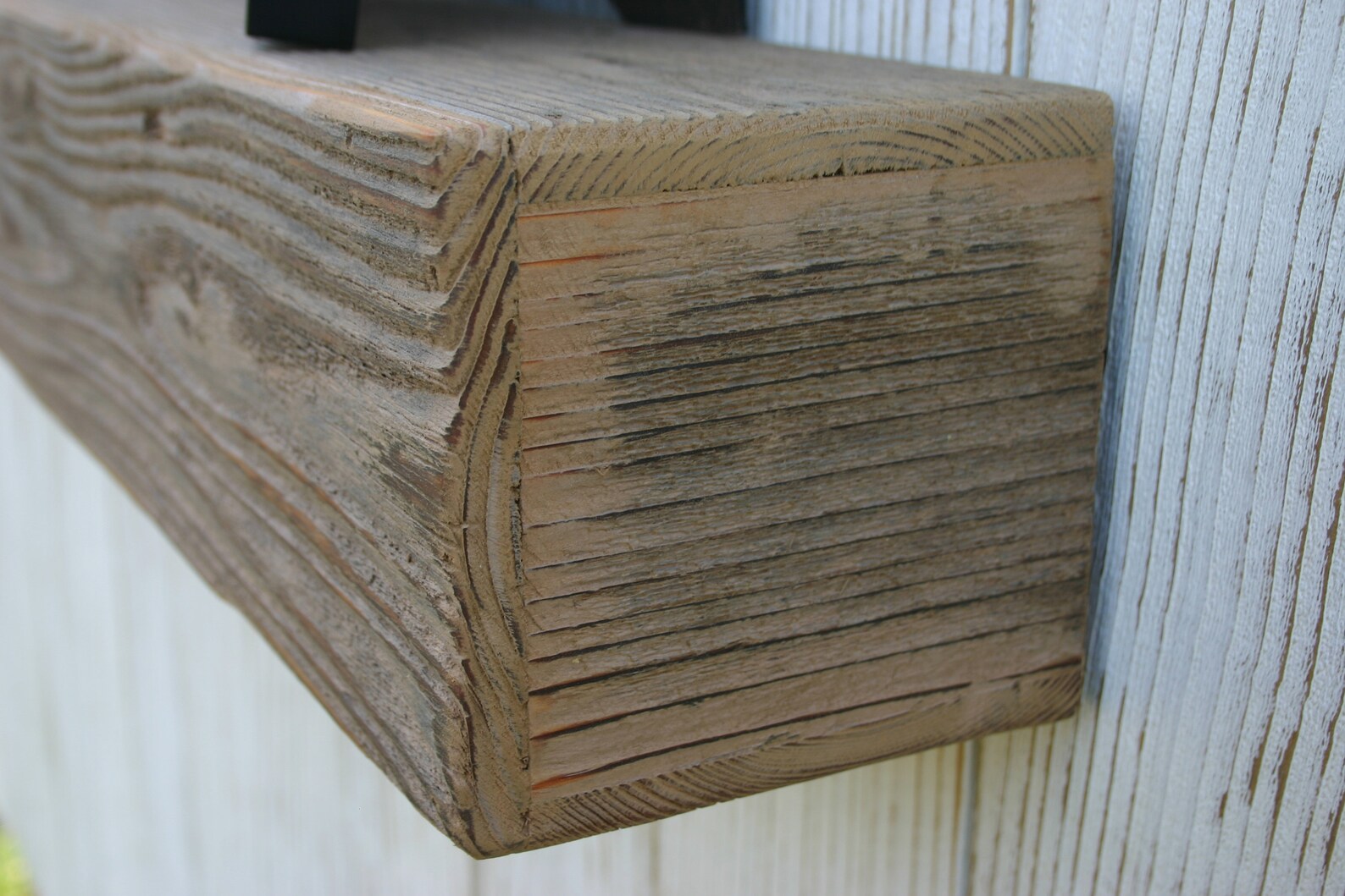READY TO SHIP! 43" Distressed Reclaimed Cedar Wood Fireplace Mantel ...