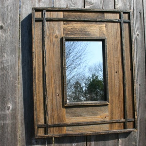 Handcrafted, Reclaimed Cedar Wood Rustic Mirror With Natural Distress ...