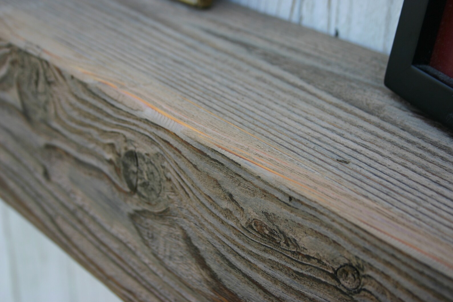 READY TO SHIP! 43" Distressed Reclaimed Cedar Wood Fireplace Mantel ...