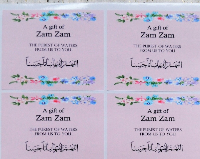 Zam Zam Water Stickers, Islamic Stickers, Muslim Baby Gift, Aqiqa ...