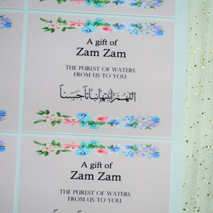 Zam Zam Water Stickers, Islamic Stickers, Muslim Baby Gift, Aqiqa ...