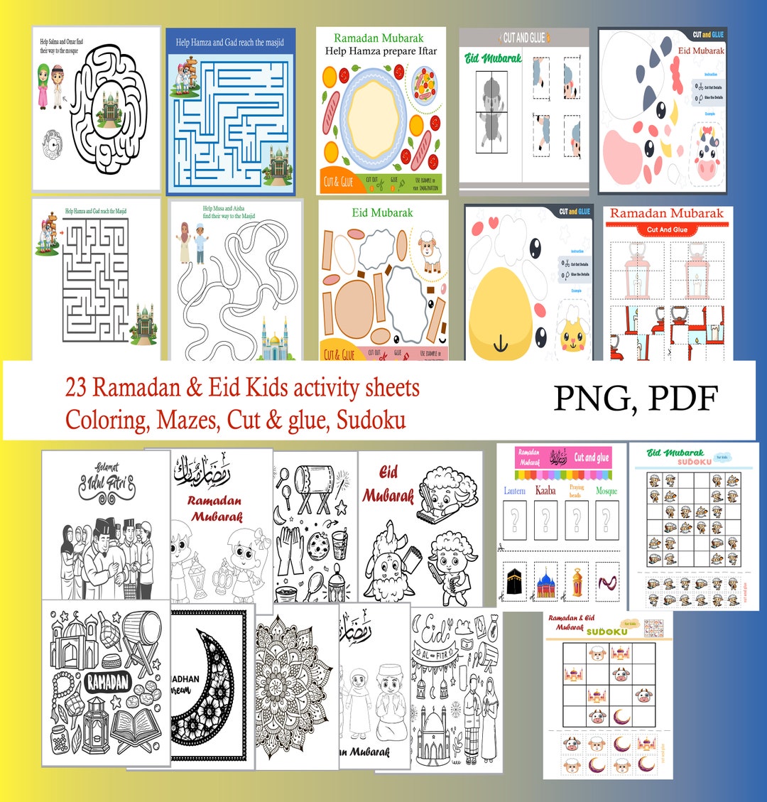 23 Ramadan Activity and Games Printable Sheets, Digital Downloads, Eid ...