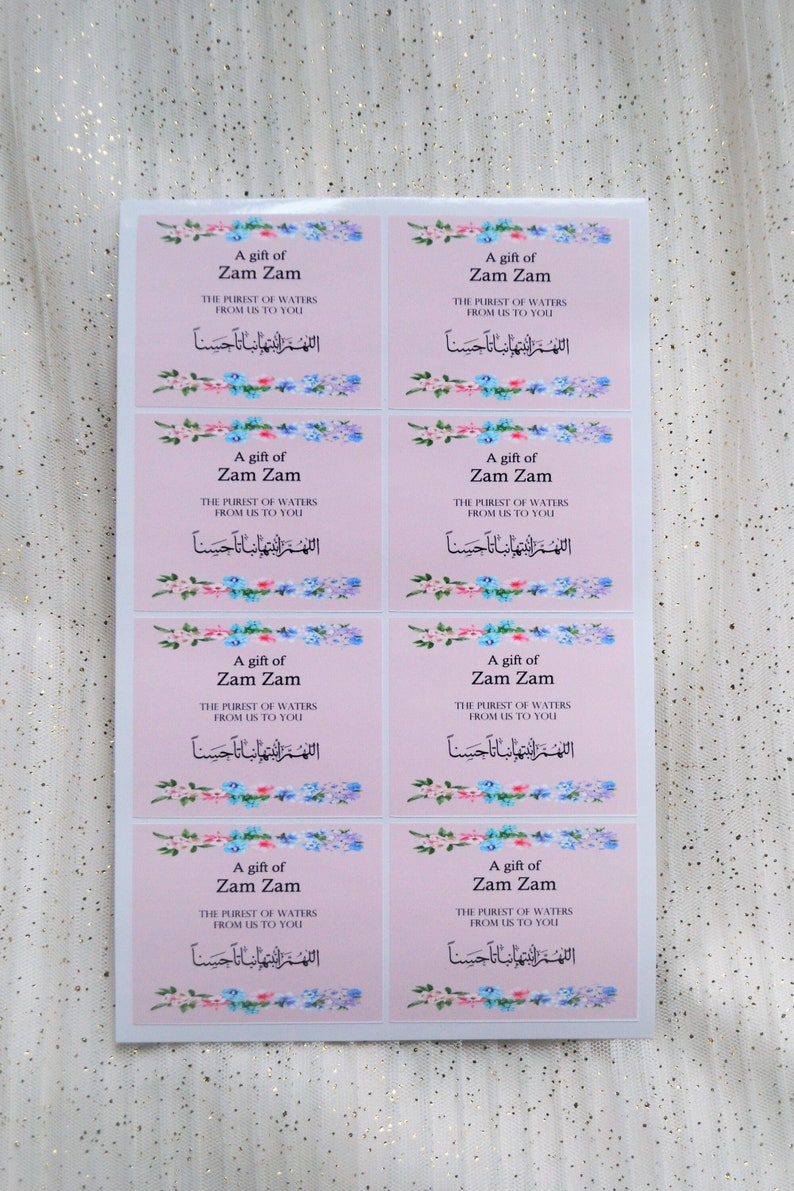 Zam Zam Water Stickers, Islamic Stickers, Muslim Baby Gift, Aqiqa ...