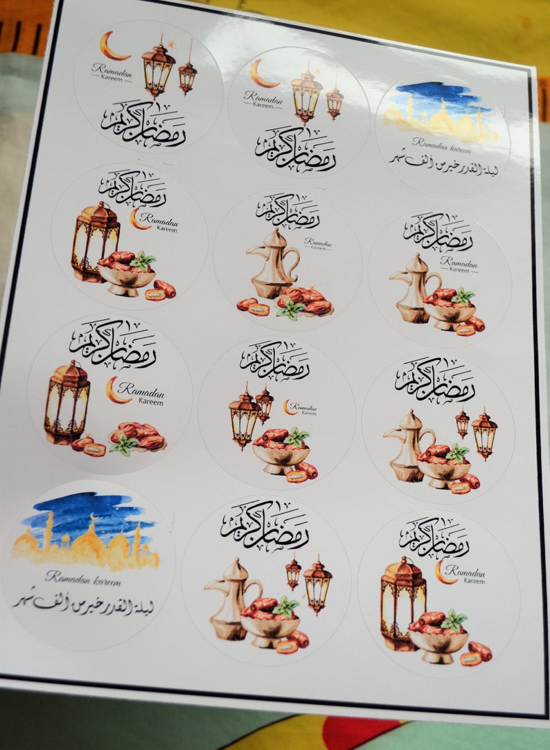 Islamic Ramadan 12 Handmade Stickers Eid Party Preparation | Etsy