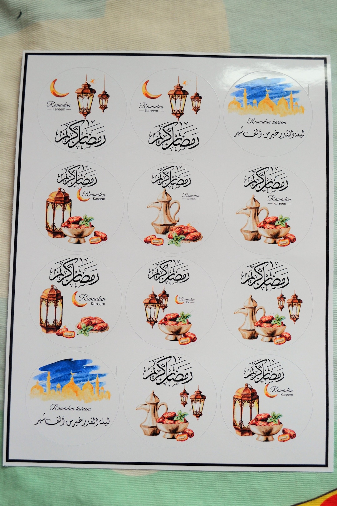 Islamic Ramadan 12 Handmade Stickers, Eid Party Preparation, Ramadan ...