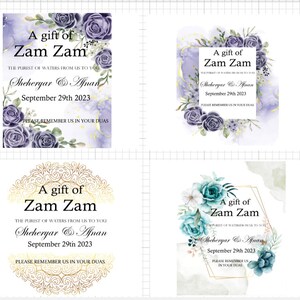Zam Zam Water Stickers, Islamic Stickers, Muslim Baby Gift, Aqiqa ...