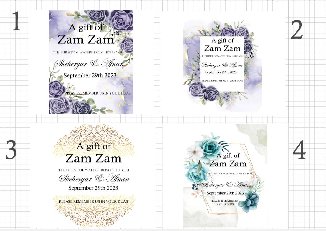 Zam Zam Water Stickers, Islamic Stickers, Muslim Baby Gift, Aqiqa ...
