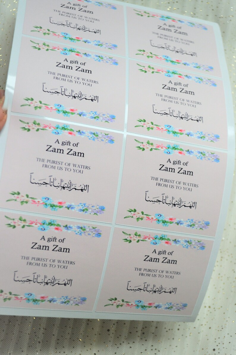Zam Zam Water Stickers, Islamic Stickers, Muslim Baby Gift, Aqiqa ...