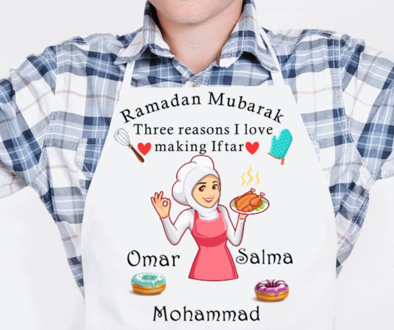 Personalized Ramadan Apron for Kids and Adult, Personalized Kids Apron, Ramadan Apron, Custom ...