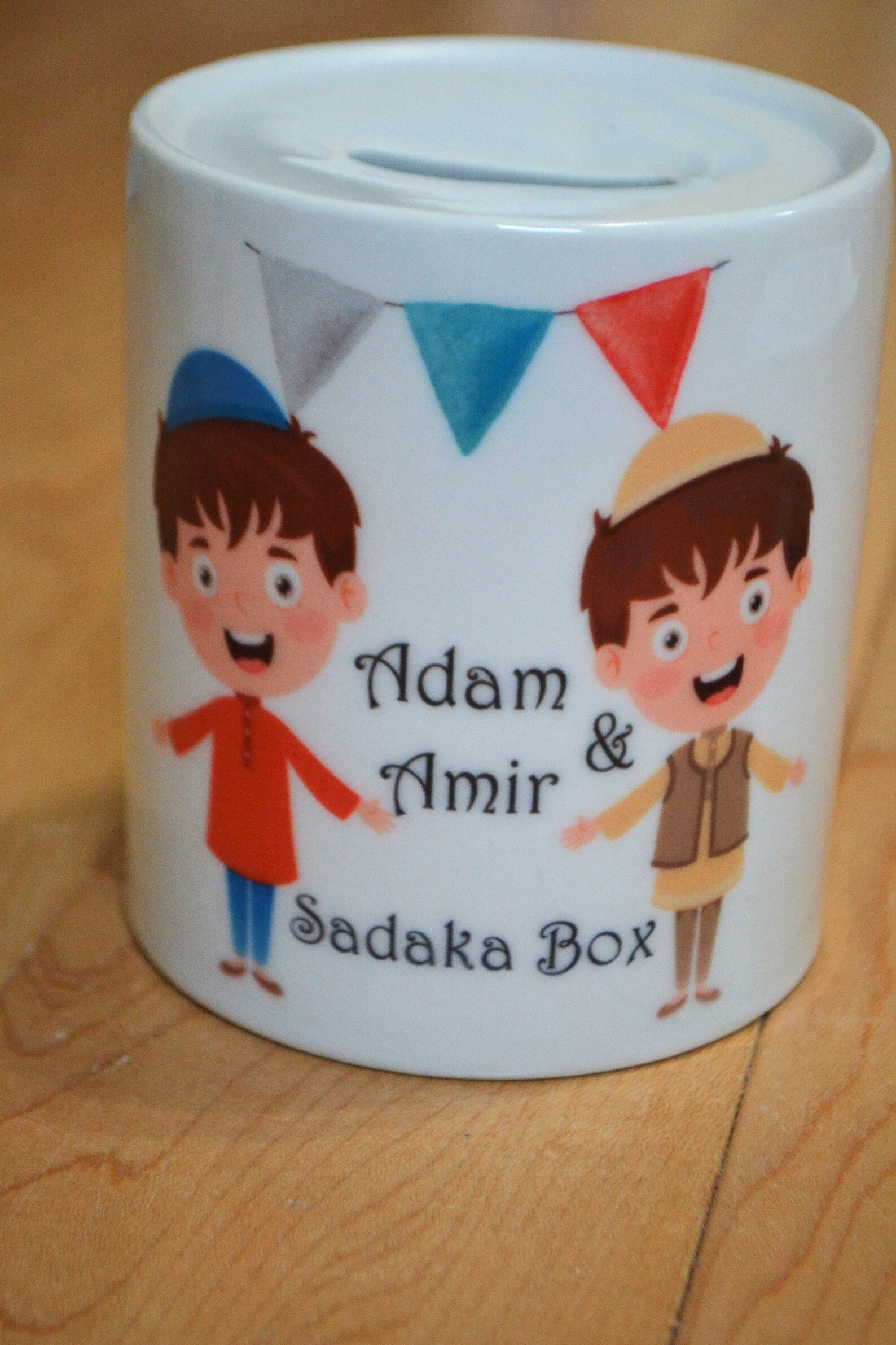 Personalized kids Sadaqah box kids Sadaqah jar Muslim kids | Etsy