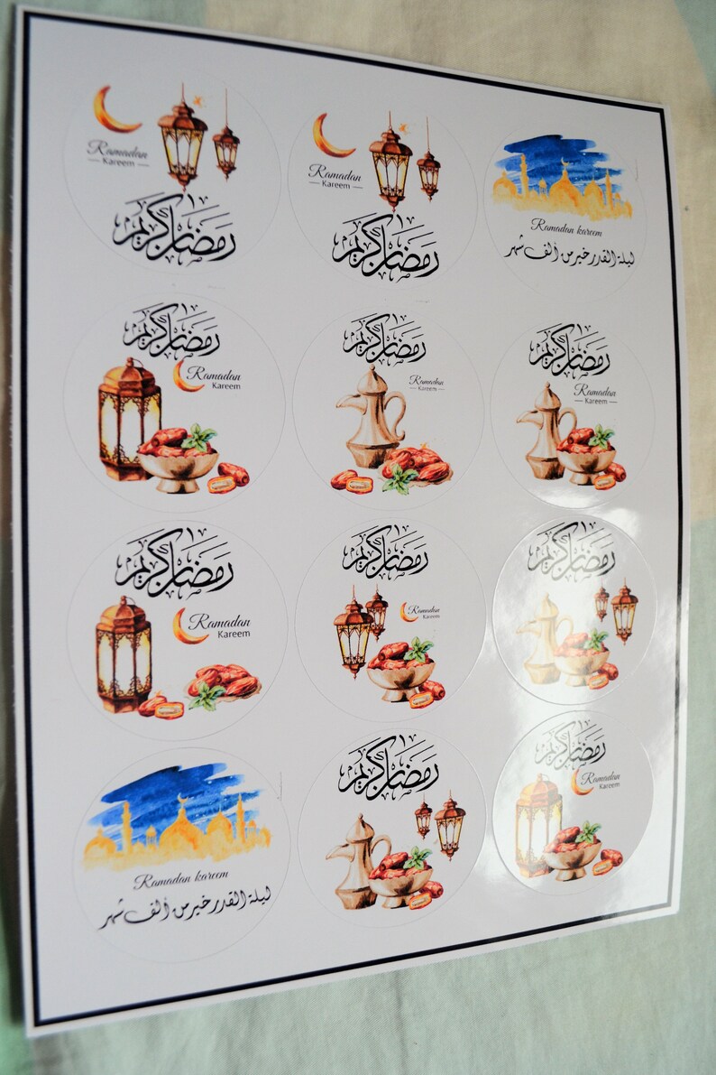 Islamic Ramadan 12 Handmade Stickers Eid Party Preparation | Etsy
