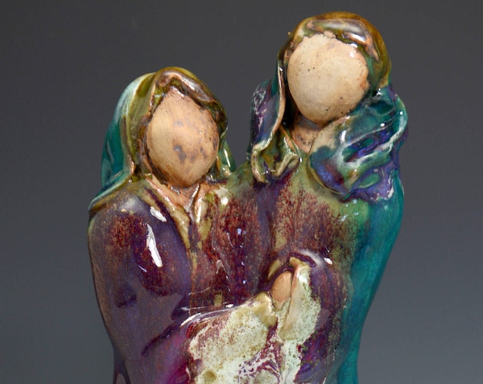 Ceramic Nativity Set Nativity Sculpture in Stoneware Family - Etsy