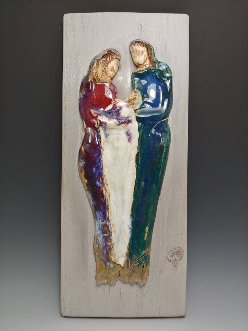 Pottery Nativity. Nativity Set. Mary Joseph and Jesus Ceramic - Etsy