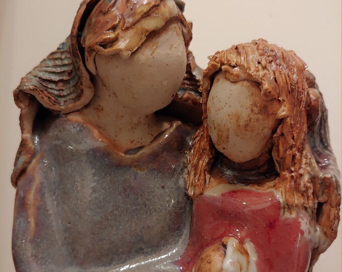 Aquamarine Ceramic Nativity Set Green to Purple Nativity - Etsy