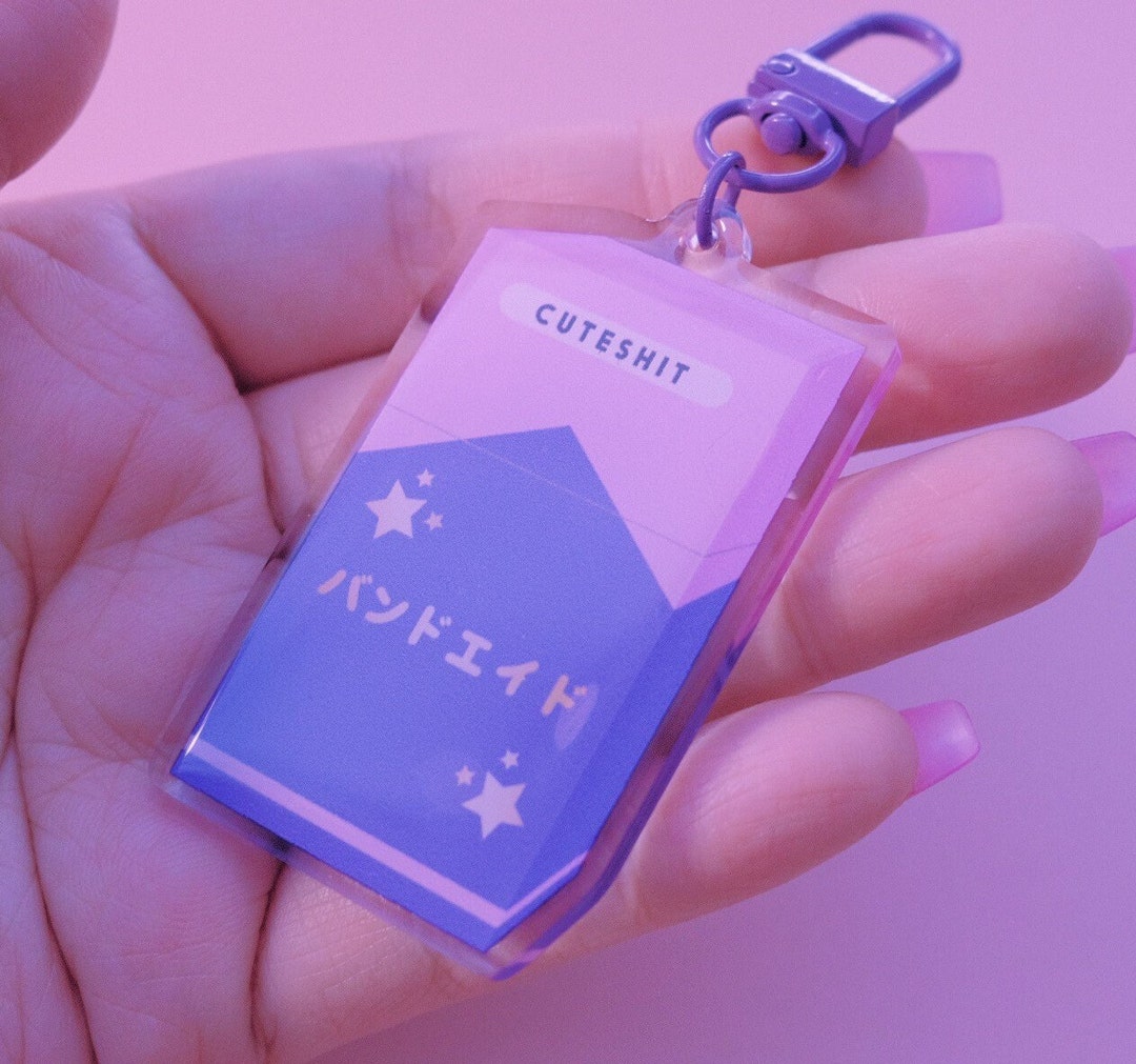 Pastel Kawaii Keychain Aesthetic Purple Phone Chain Accessories Anime ...