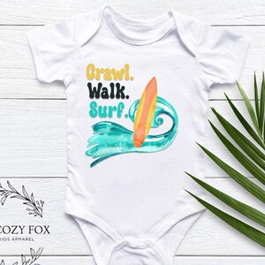 Surf Baby Onesie® Crawl Walk Surf Bodysuit Beachy Newborn Outfit ...