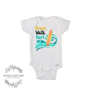Surf Baby Onesie® Crawl Walk Surf Bodysuit Beachy Newborn Outfit ...
