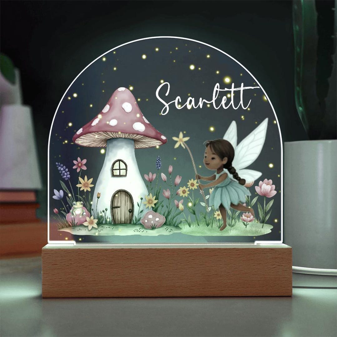Personalized Fairy Night Light Customized Name Magical Nursery Decor ...