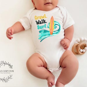 Surf Baby Onesie® Crawl Walk Surf Bodysuit Beachy Newborn Outfit ...
