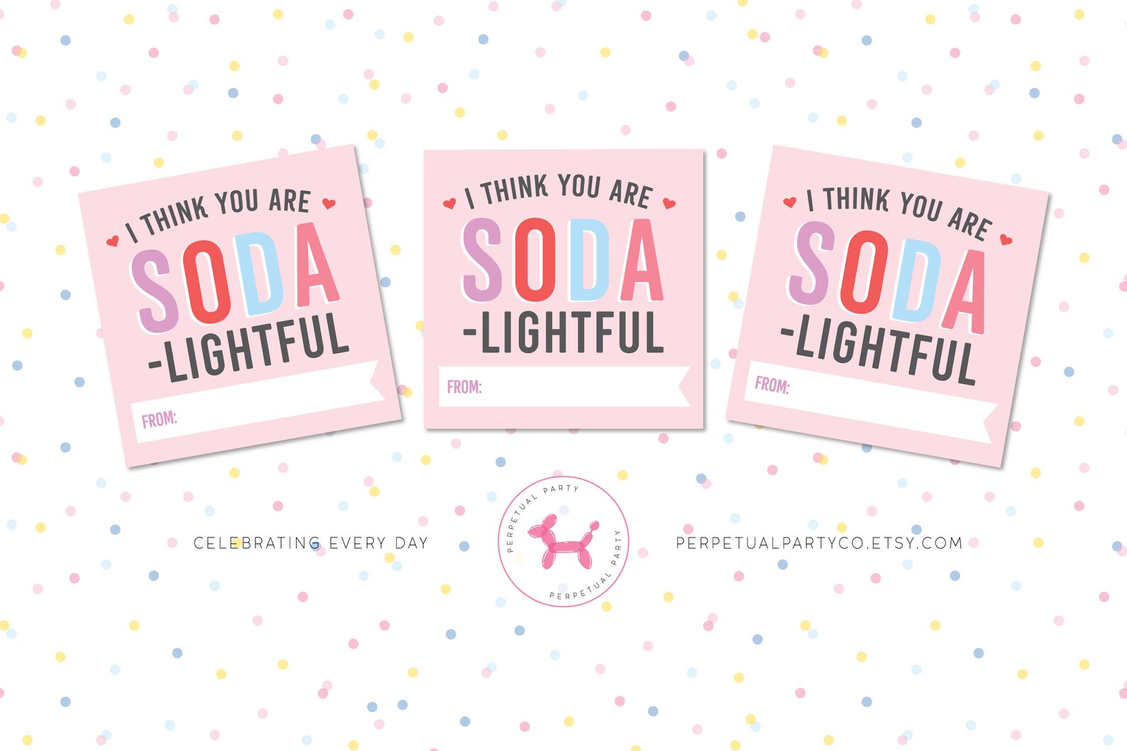 Kids Valentines Cards I Think You Are Soda-lightful Valentine Tags ...