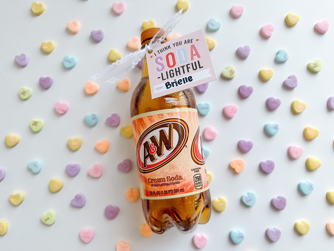 Kids Valentines Cards I Think You Are Soda-lightful Valentine Tags ...