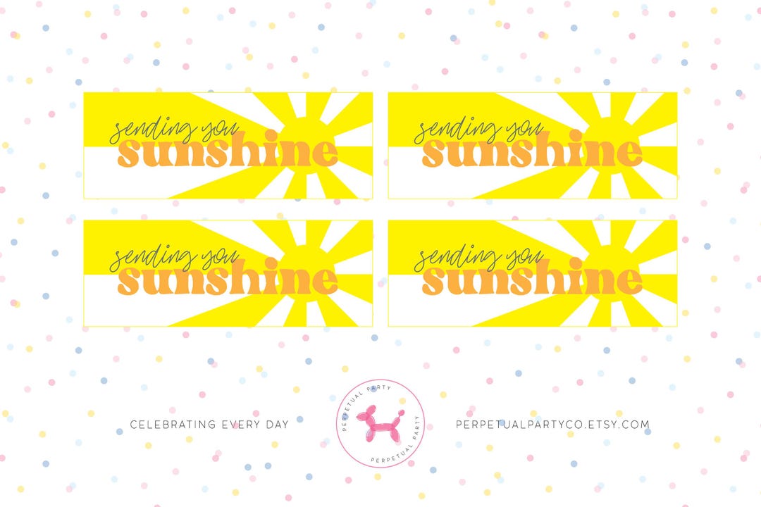 Sending You Sunshine Gift Tags Printable (digital Download) - Etsy