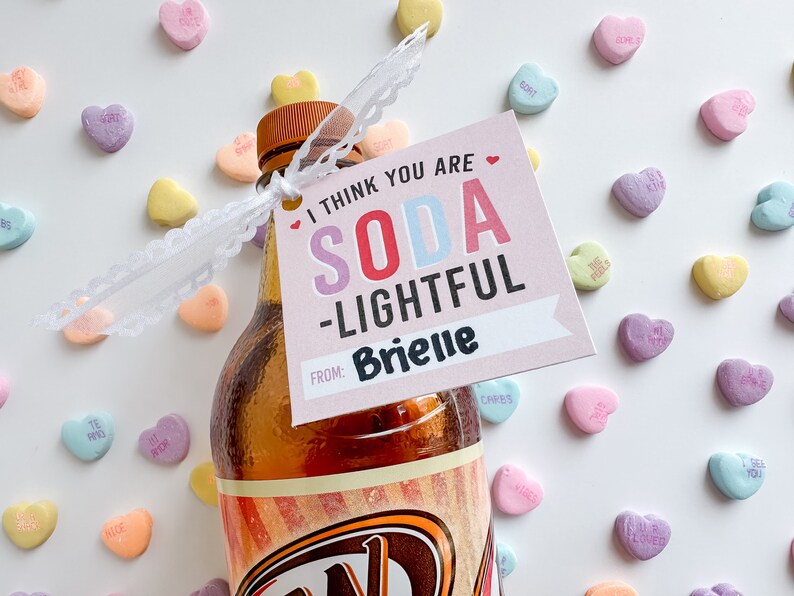 Kids Valentines Cards I Think You Are Soda-lightful Valentine Tags ...