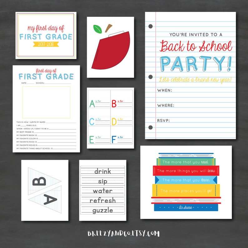 Back to School Printable Party Pack - Etsy
