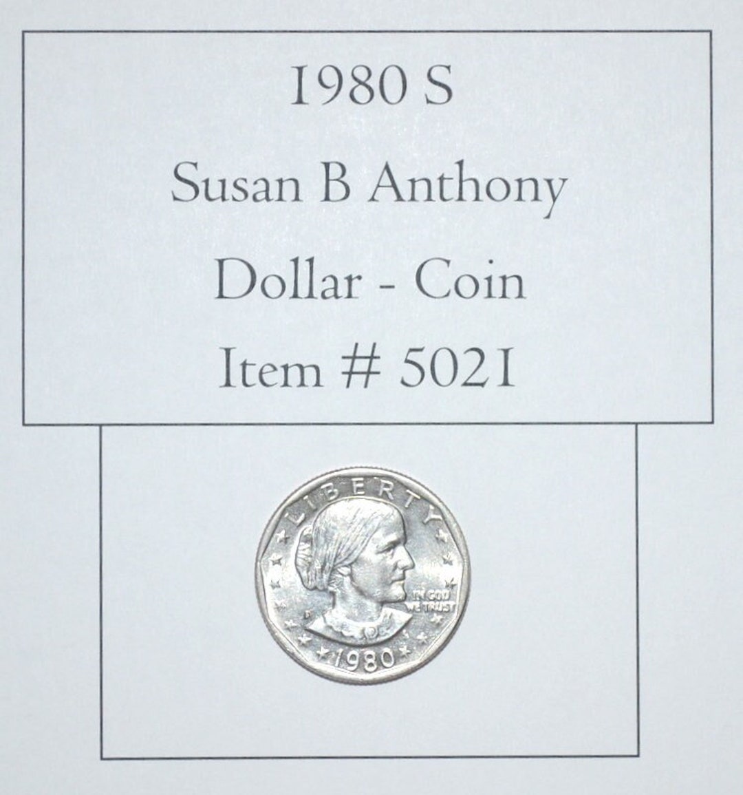 1980 S, Susan B Anthony Dollar Coin, # 5021, Dollar Coins, Vintage ...