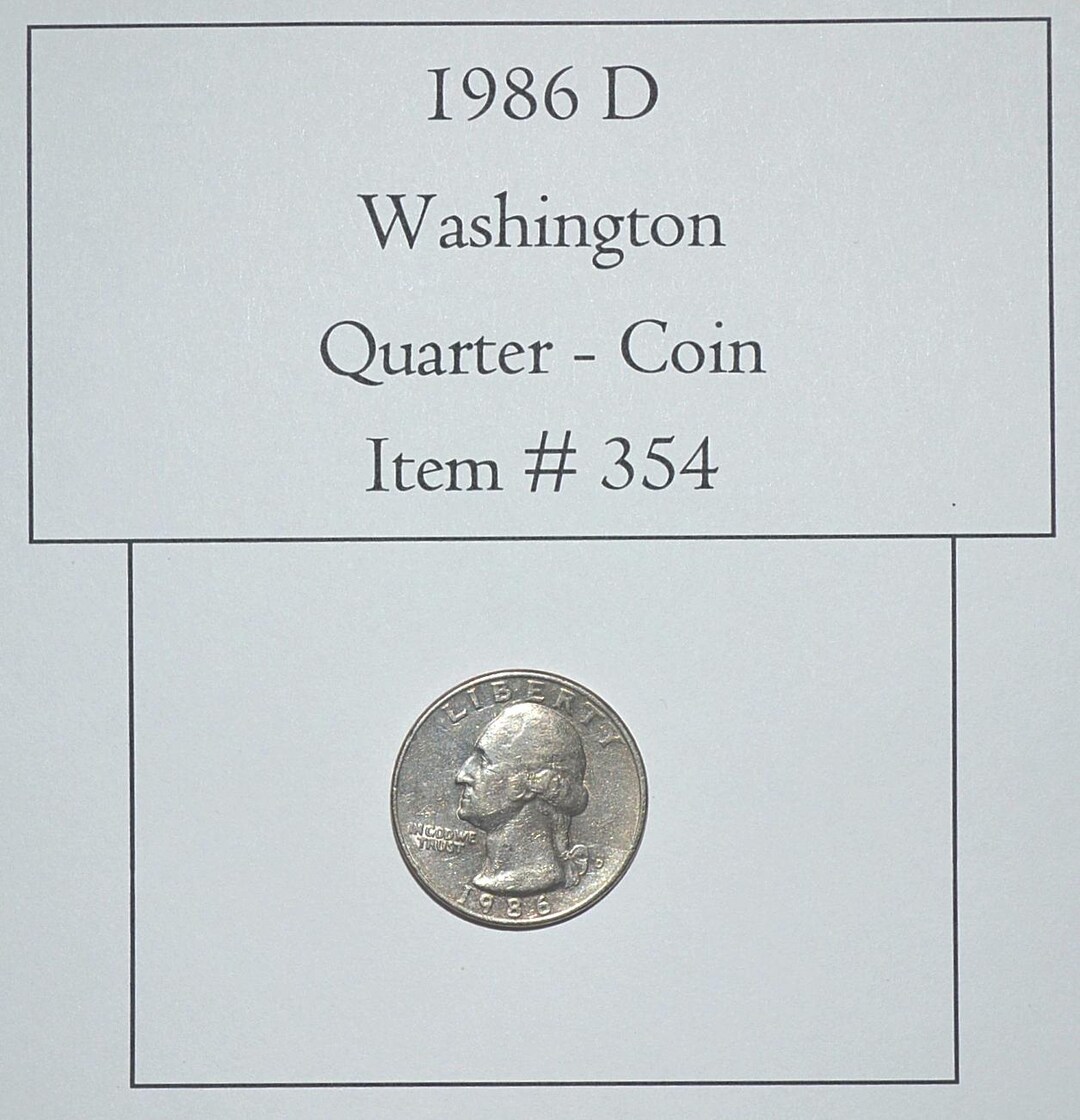 1986 D Washington Quarter, # 354 - Etsy