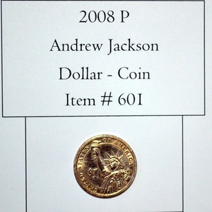 2008 P, Andrew Jackson, Dollar Coin, # 601, Dollar Coins, Vintage Coins ...