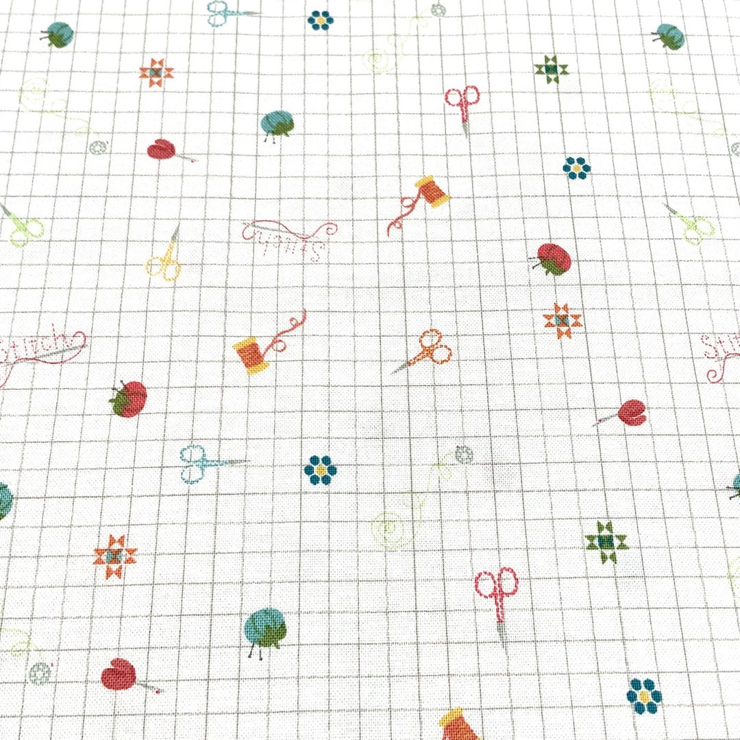 Hush Hush 3 Stitch stitch is Life white C14079 by Heather Peterson of Annas Treasures for Riley ...