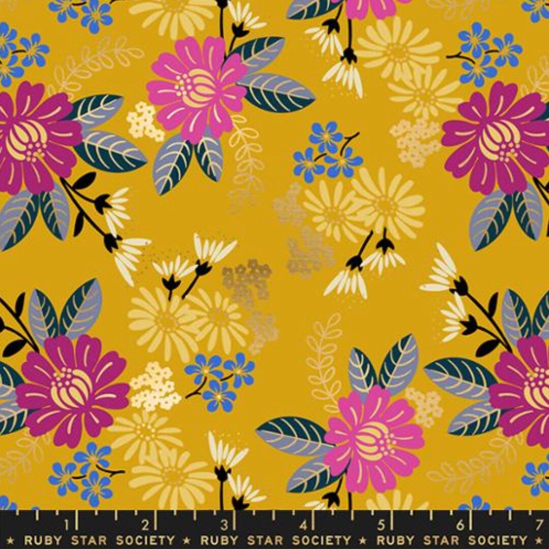 Reign Eminence Modern Flowers Metallic goldenrod RS1026 12M by Rashida ...