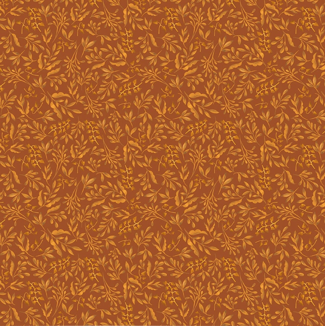 Foxy Falling Leaves clay 53430-7 by Vivian Yiwing for Windham Fabrics ...