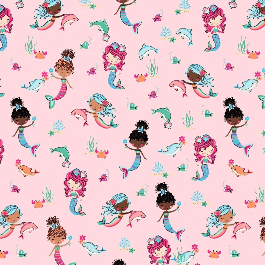 Mer-mazing Under the Sea Mermaids shrimp Pink C14190 by the RBD ...