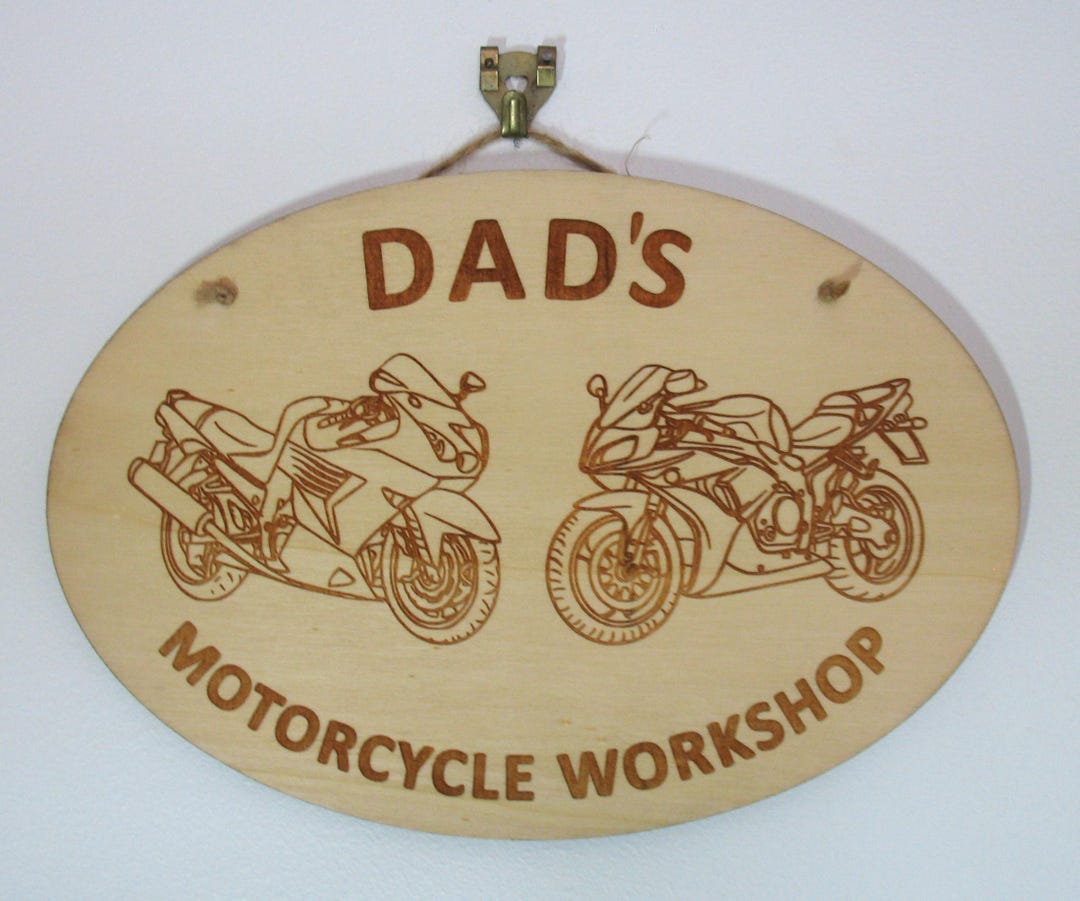 Handmade Wooden Motorbike Themed Signs - Etsy