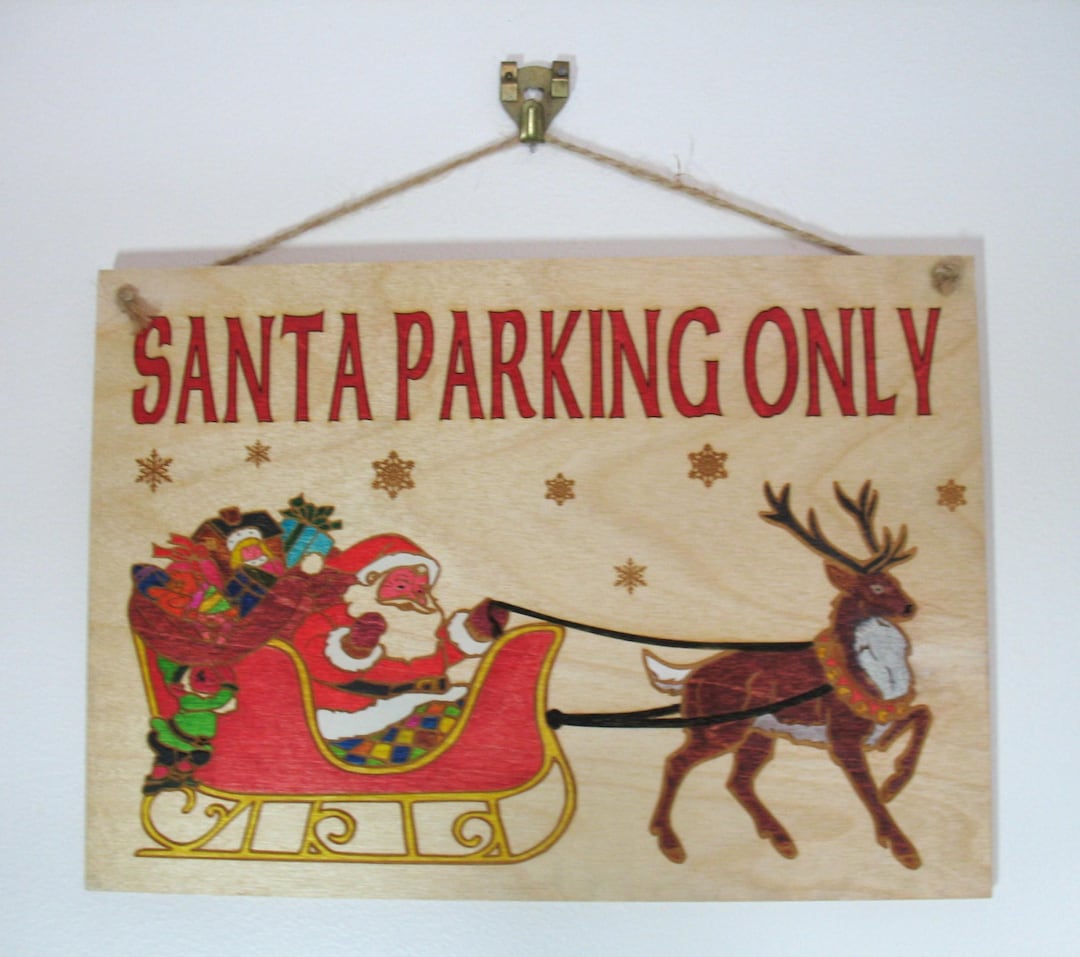 Santa Parking Only Indoor Window Sign - Etsy